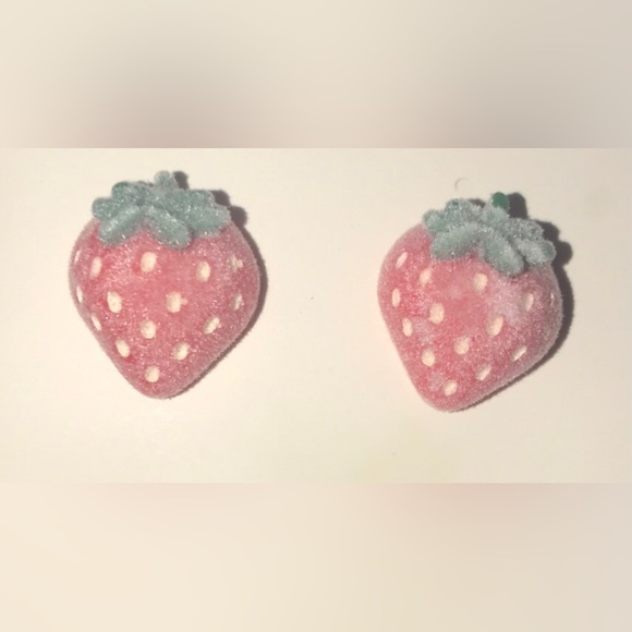 Accessories | Fuzzy Strawberries Furry Fluffy Flocked Strawberry Fruit ...